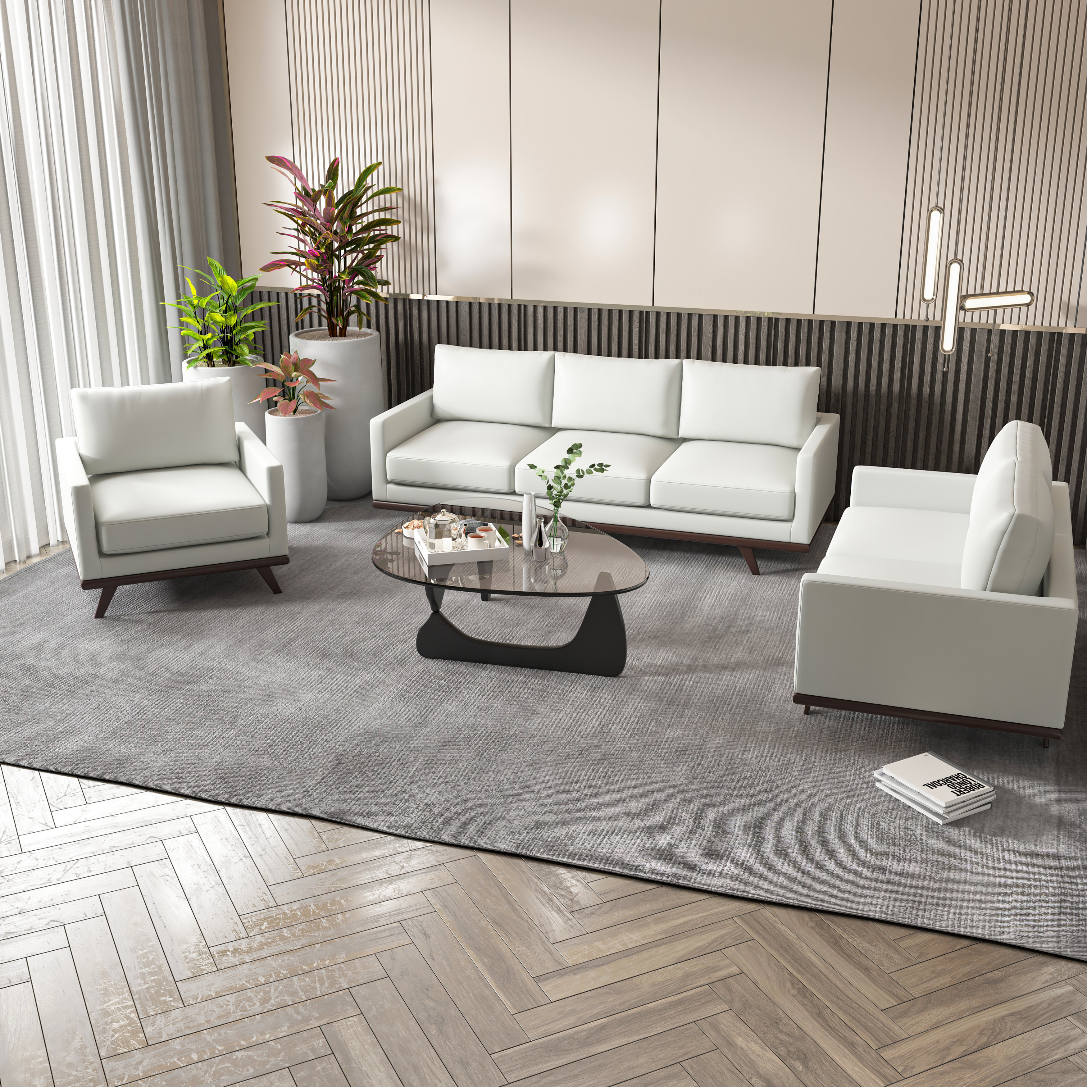 George Oliver Modern 3-Piece Sofa Set, Living Room Couch Set with ...