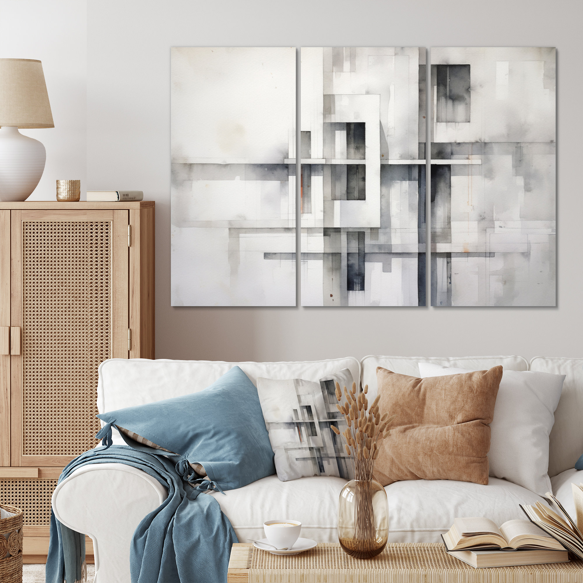 Wrought Studio™ Grey Abstract Zen III - Minimalism Metal Wall Decor Set ...