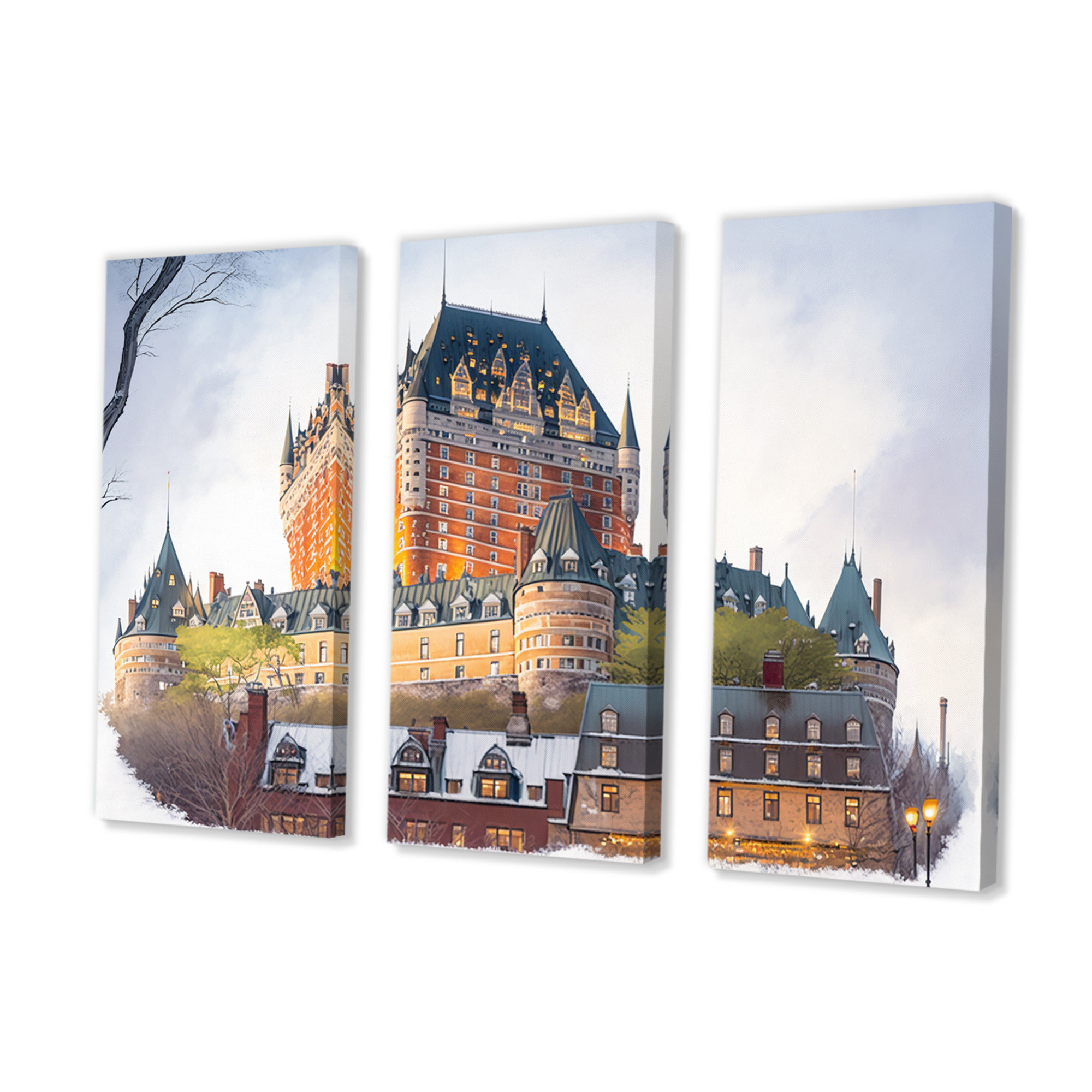 Red Barrel Studio® Fall Season Chateau Frontenac III - 3 Piece Print on ...