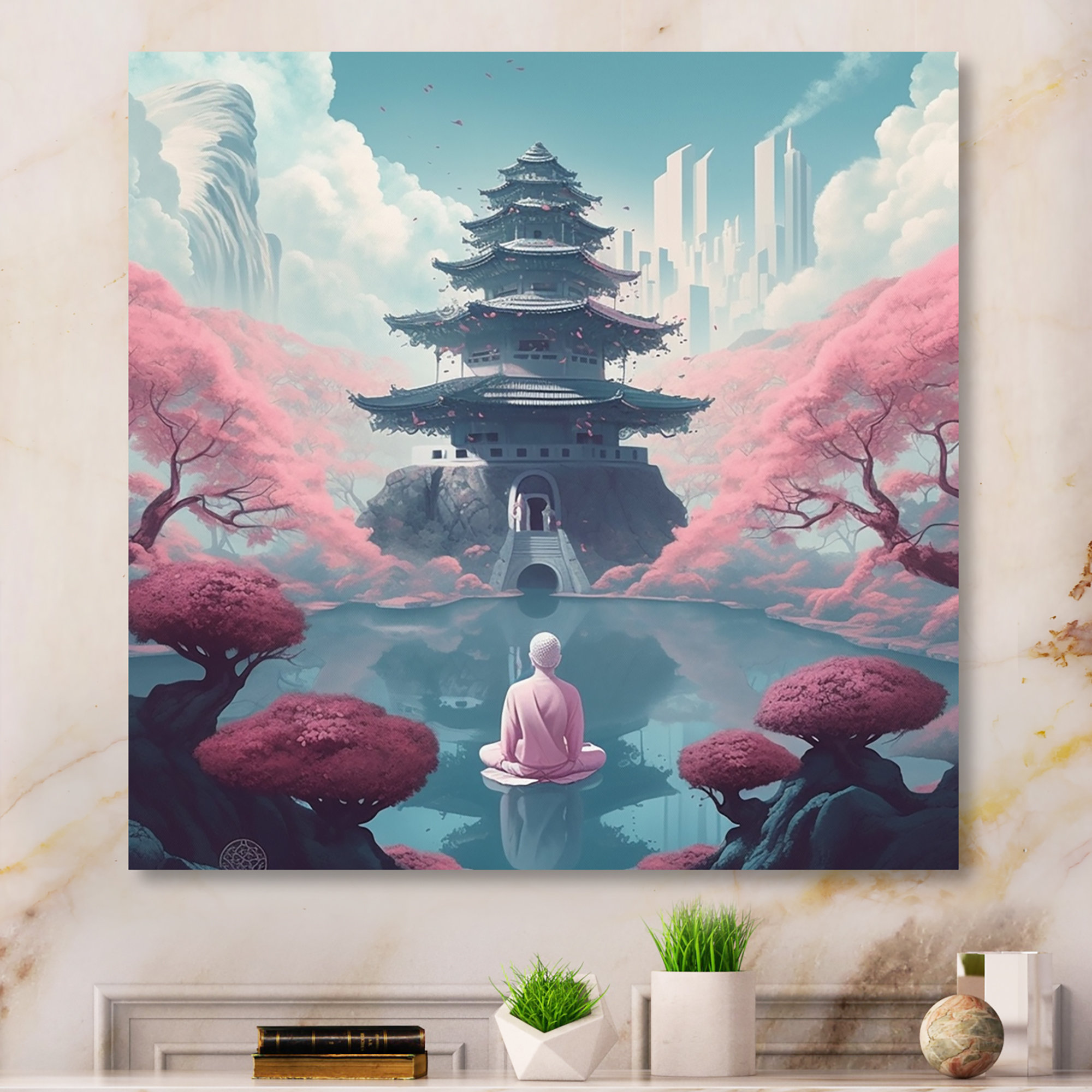 Bungalow Rose " Buddhist Monk Mindfulness Meditation I " Print on ...