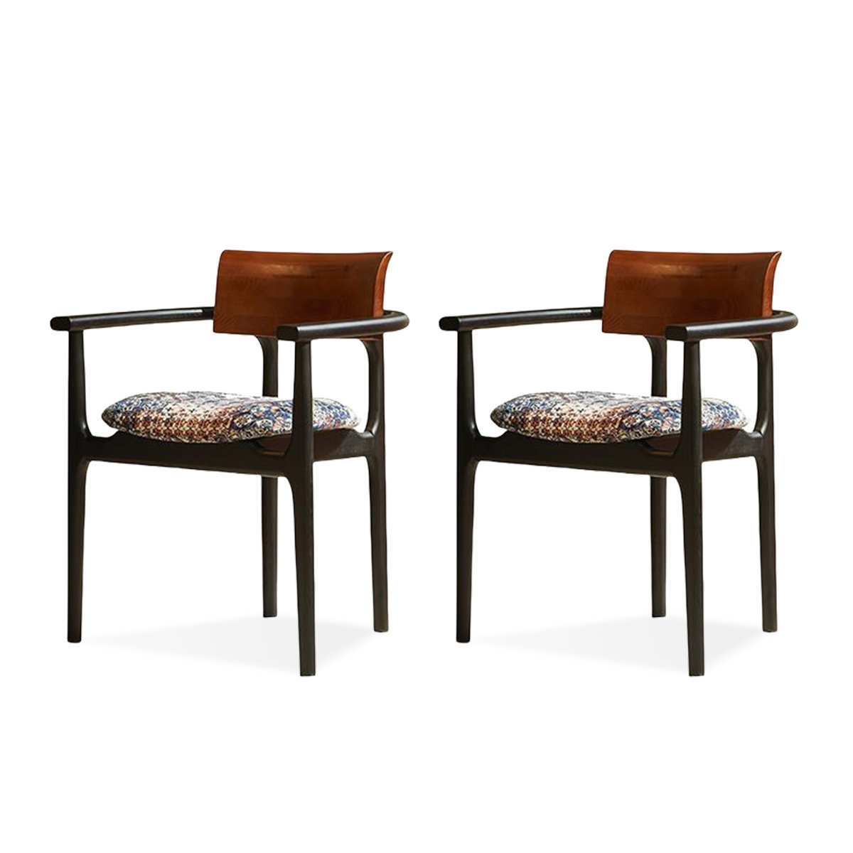 Hokku Designs 23.62" Black Solid back arm Chair(Set of 2) | Wayfair