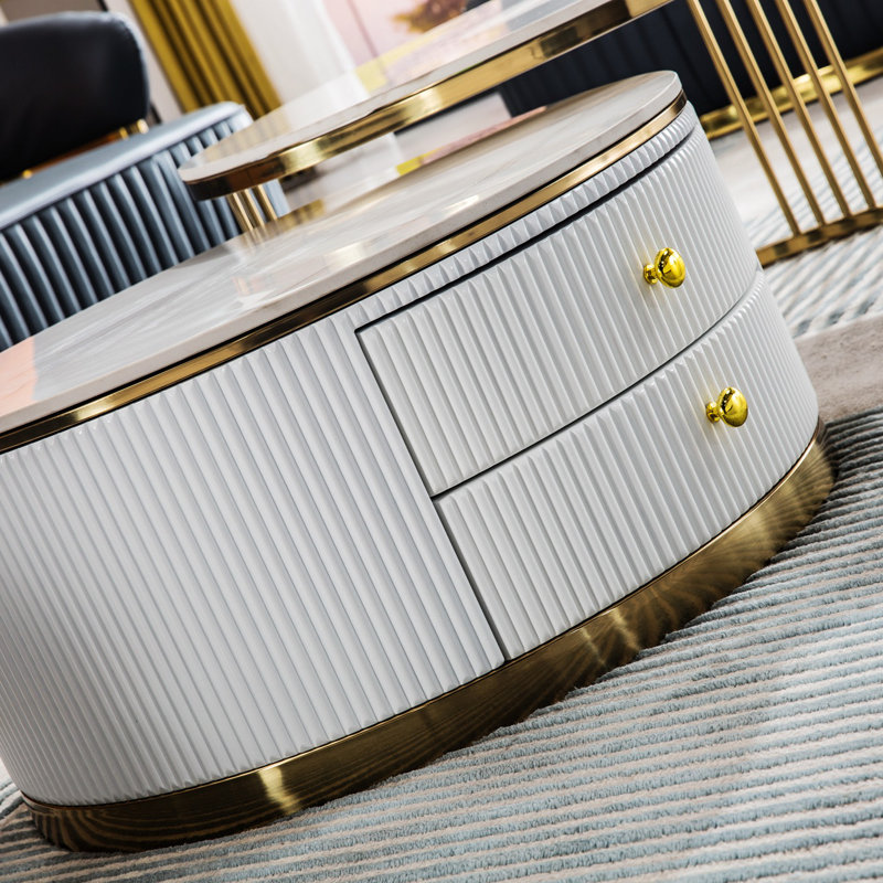 Mercer41 Tashari Nesting Coffee Table,Sintered Stone Appearance with ...