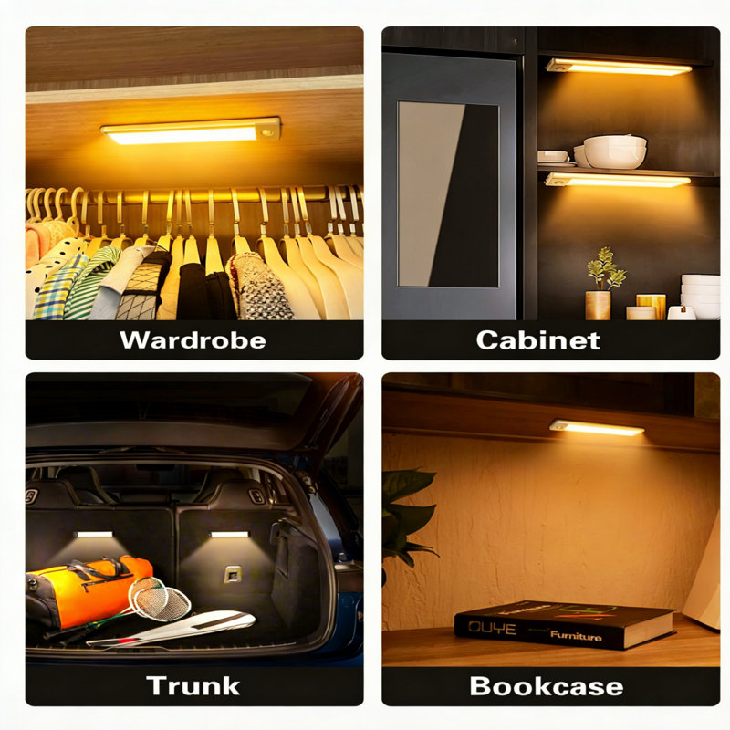 Lepotec USB Rechargeable LED Under Cabinet Light, Wireless Motion ...