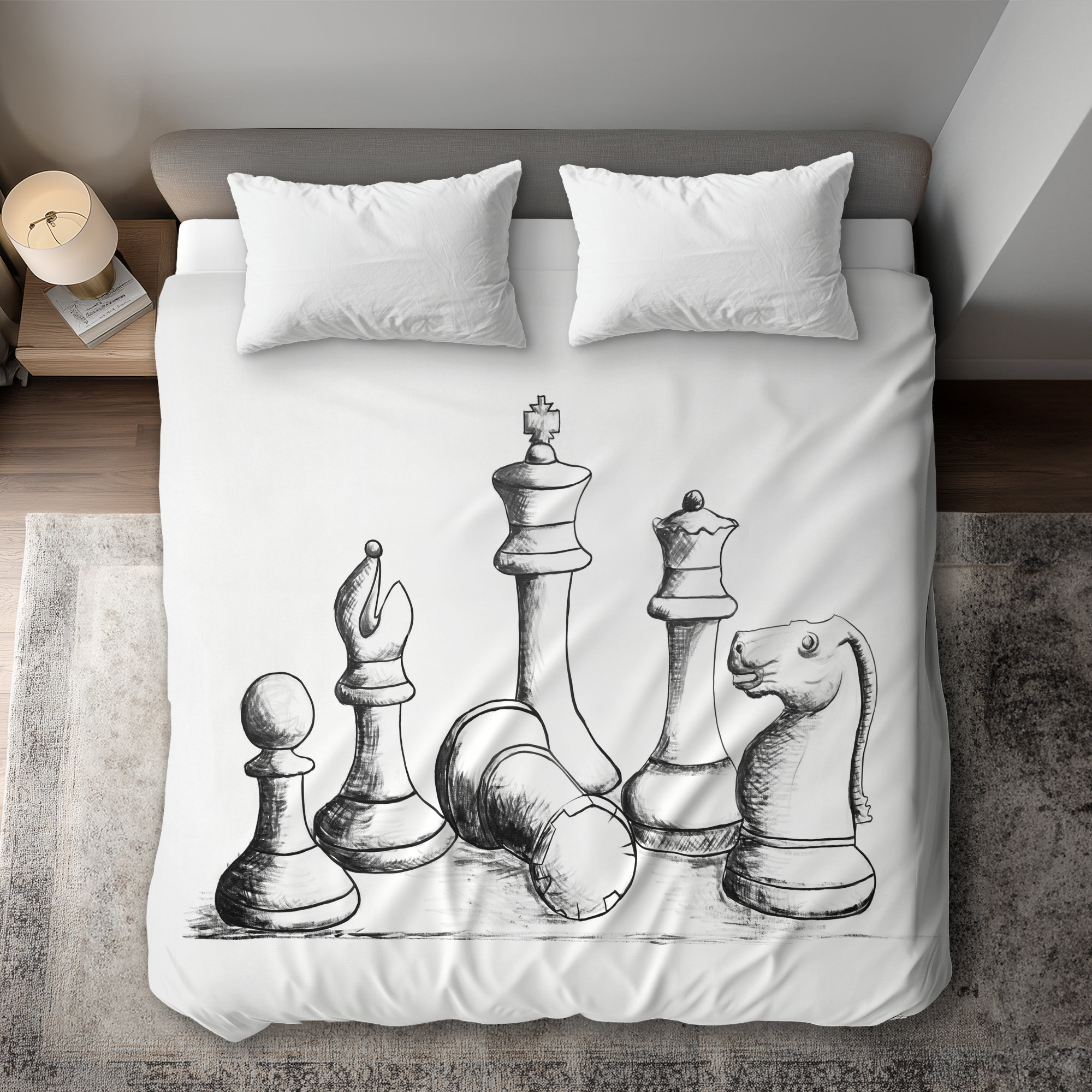Begin Edition International Inc. Chess Game Pieces Duvet Cover ...