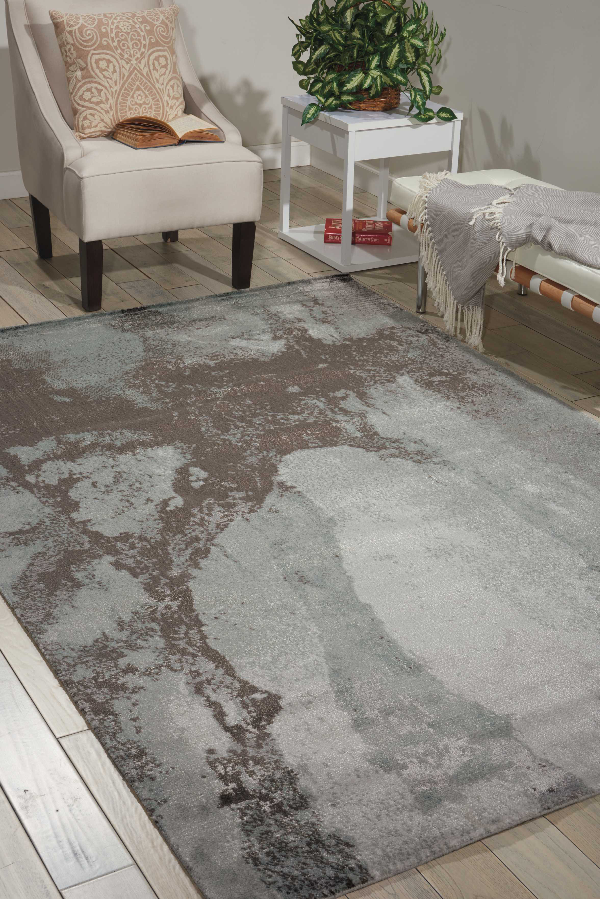 17 Stories Cannes Abstract Modern Gray Area Rug | Wayfair