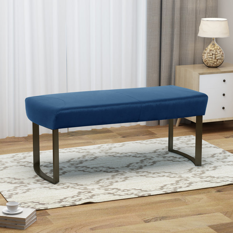Wrought Studio Pooler Velvet Upholstered Bench & Reviews | Wayfair