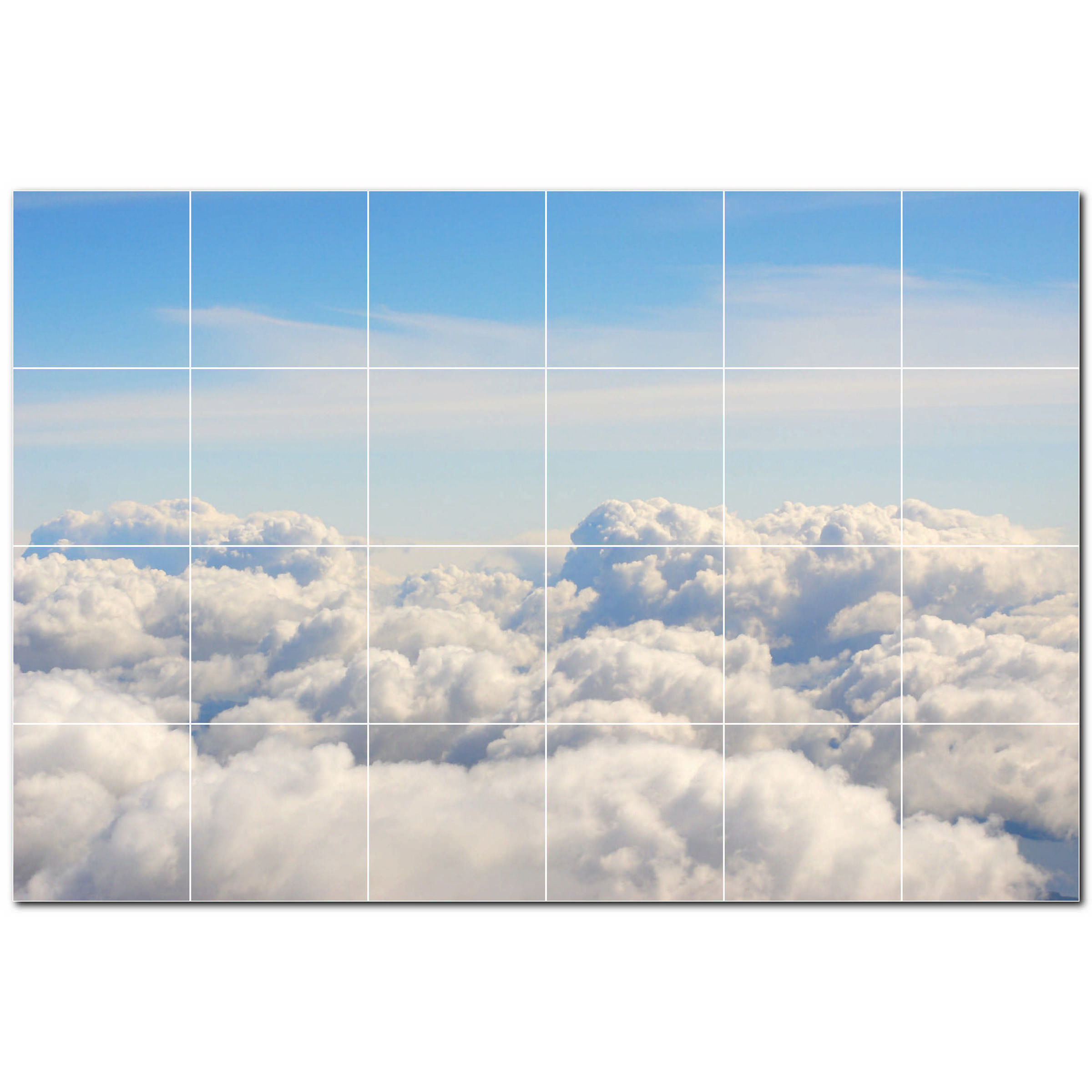 Picture-Tiles.com 48" x 32" Ceramic Clouds Photo Decorative Mural Tile PT500391: 8" x 8" (Set of ...
