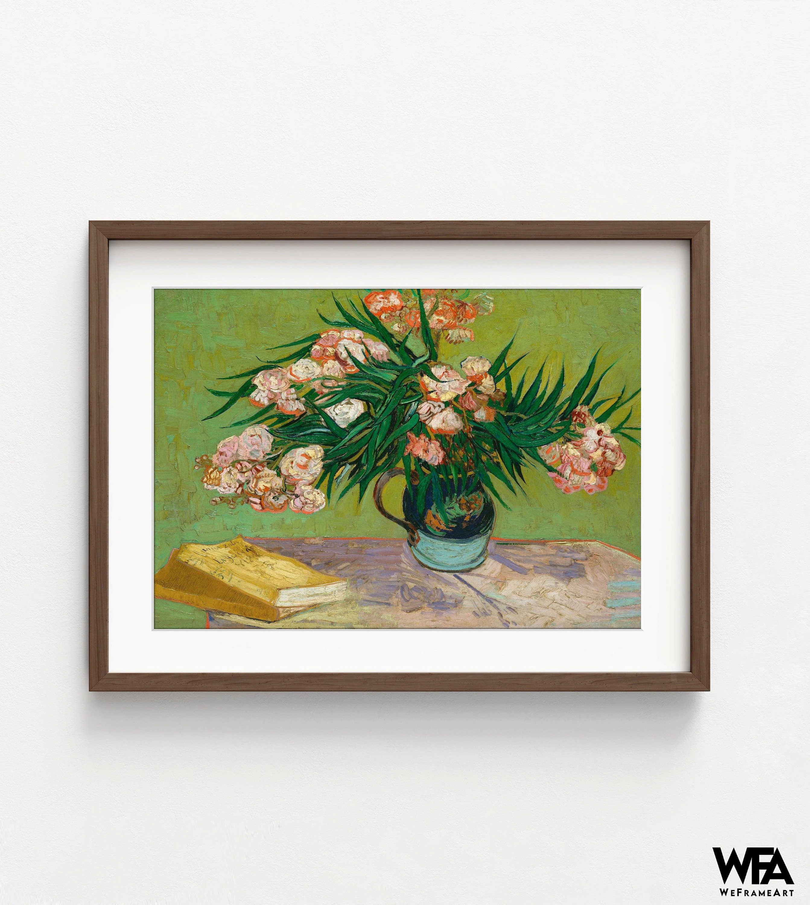 WeFrameArt Oleanders 1888 By Vincent Van Gogh, Home Library Wall Art ...