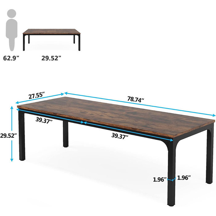 TribeSigns 200cm W Metal Base Computer Desk & Reviews | Wayfair.co.uk