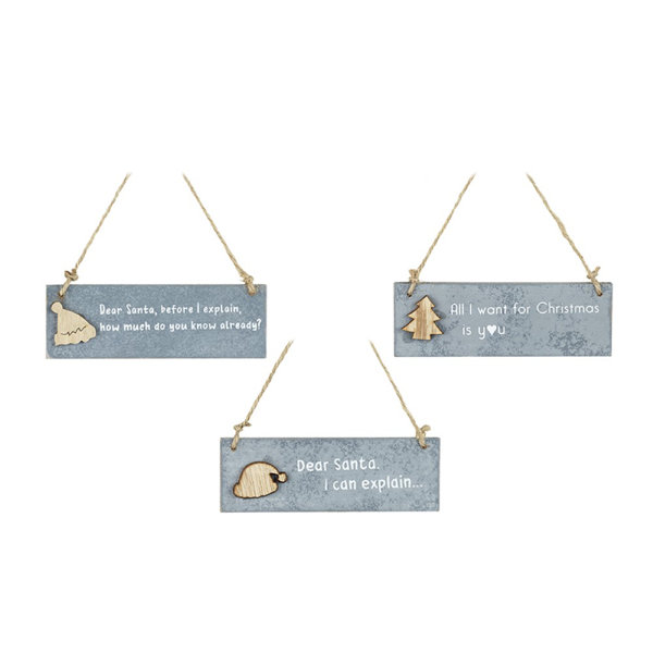 The Seasonal Aisle Hanging Festive Sign Set | Wayfair.co.uk