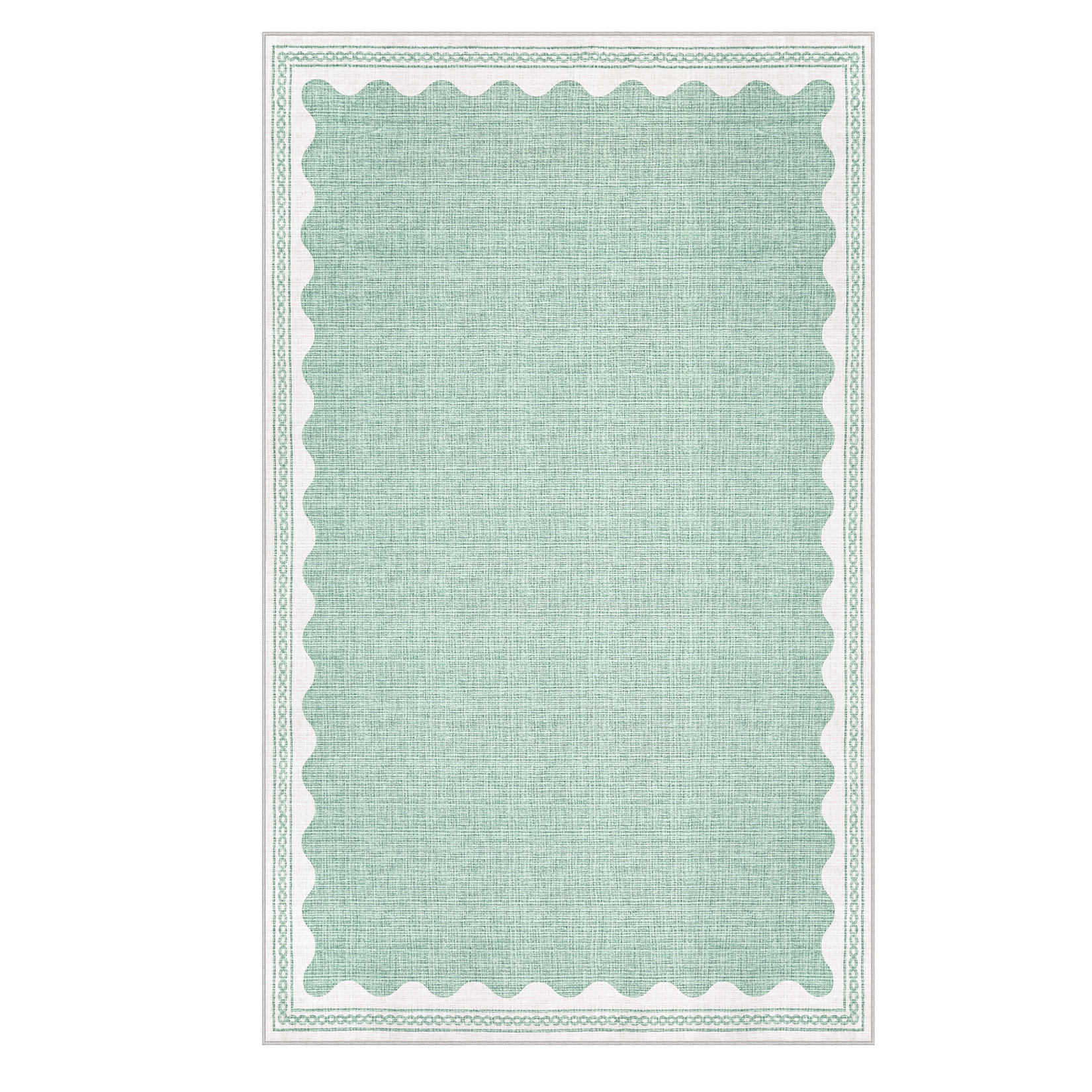 Ebern Designs Scalloped Machine Washable Rug Modern Solid Floor Mats ...