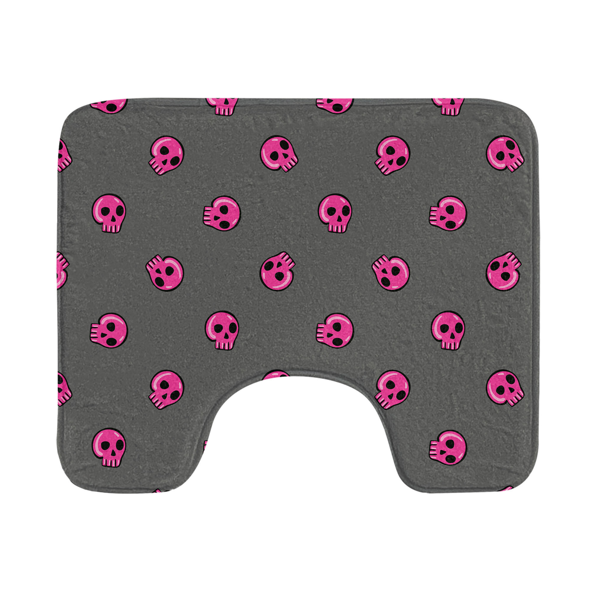 East Urban Home Skull Toilet Mat U-Shape Bathroom Rug 20" Dark Taupe ...