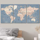 IDEA4WALL World Map "Blue Global Antique Atlas Map Artwork, Modern ...
