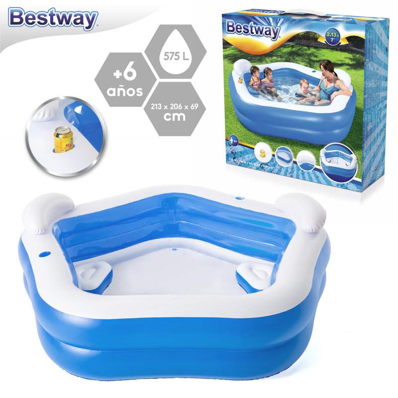 Ixia Pentagon Inflatable Pool 68cm H x 213cm W x 207cm L | Wayfair.co.uk