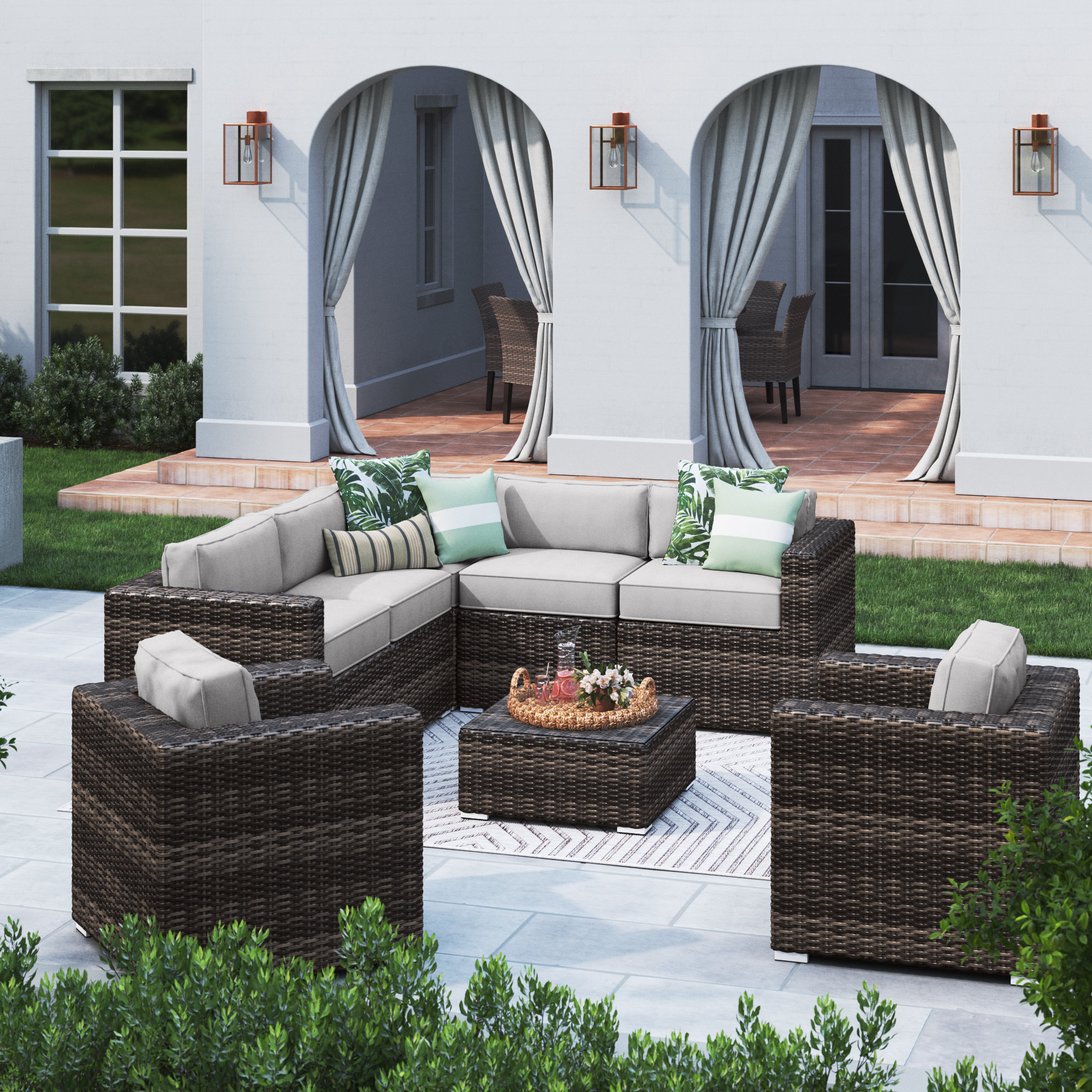 Joss & Main Faulkner Rattan Wicker Fully Assembled 6 - Person Seating ...