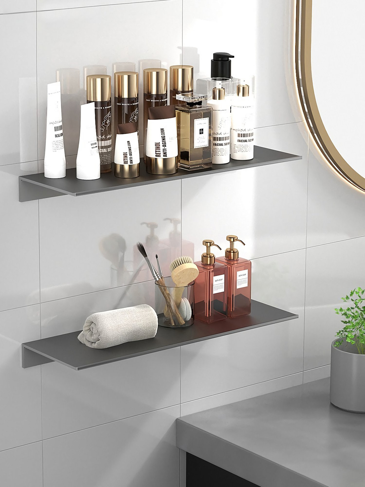 Latitude Run® Wall-Mounted Kitchen Storage Rack - No Drilling Required ...