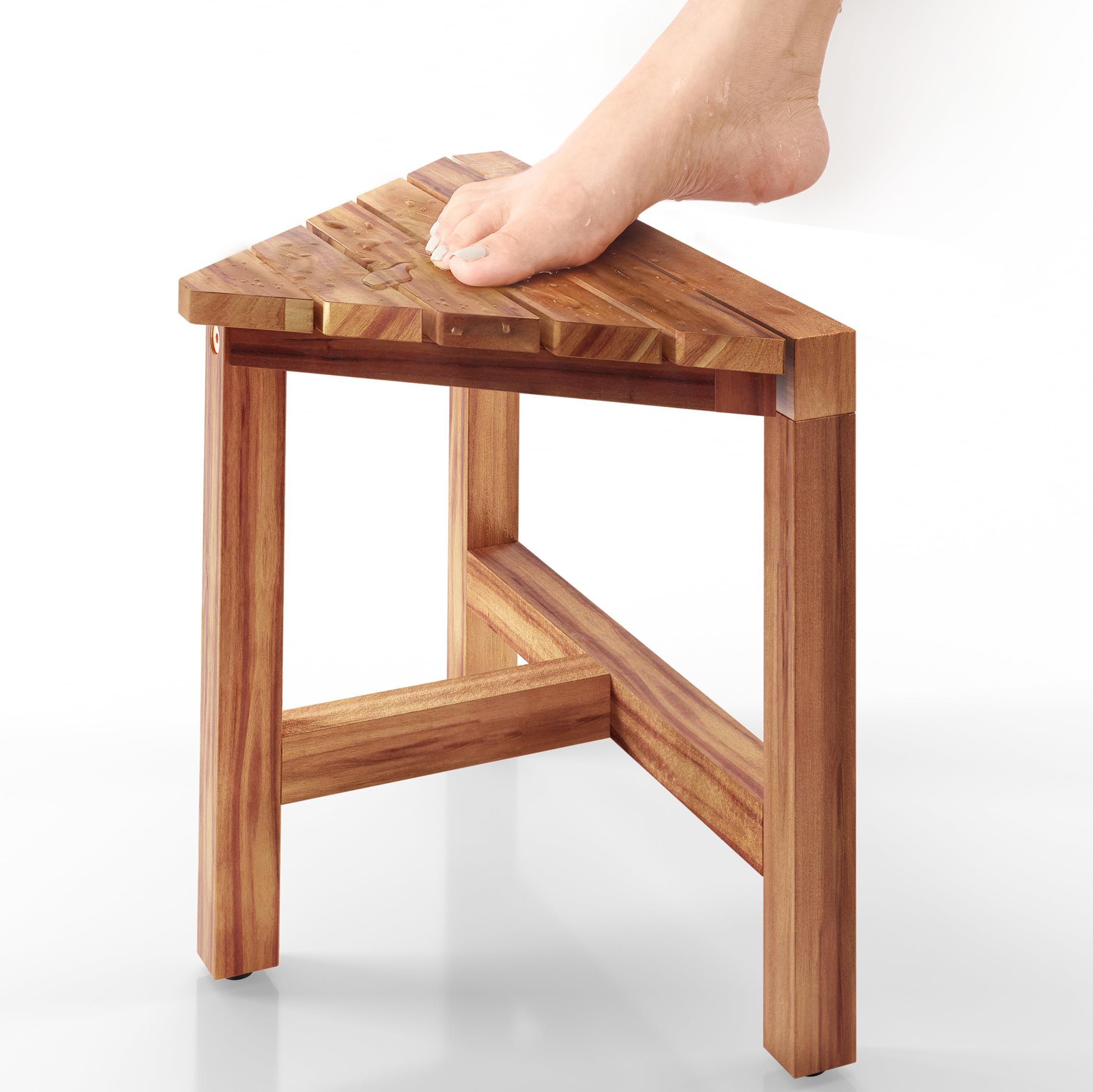 Loon Peak® 12" Acacia Shower Stool For Shaving Legs - Wooden Shower ...