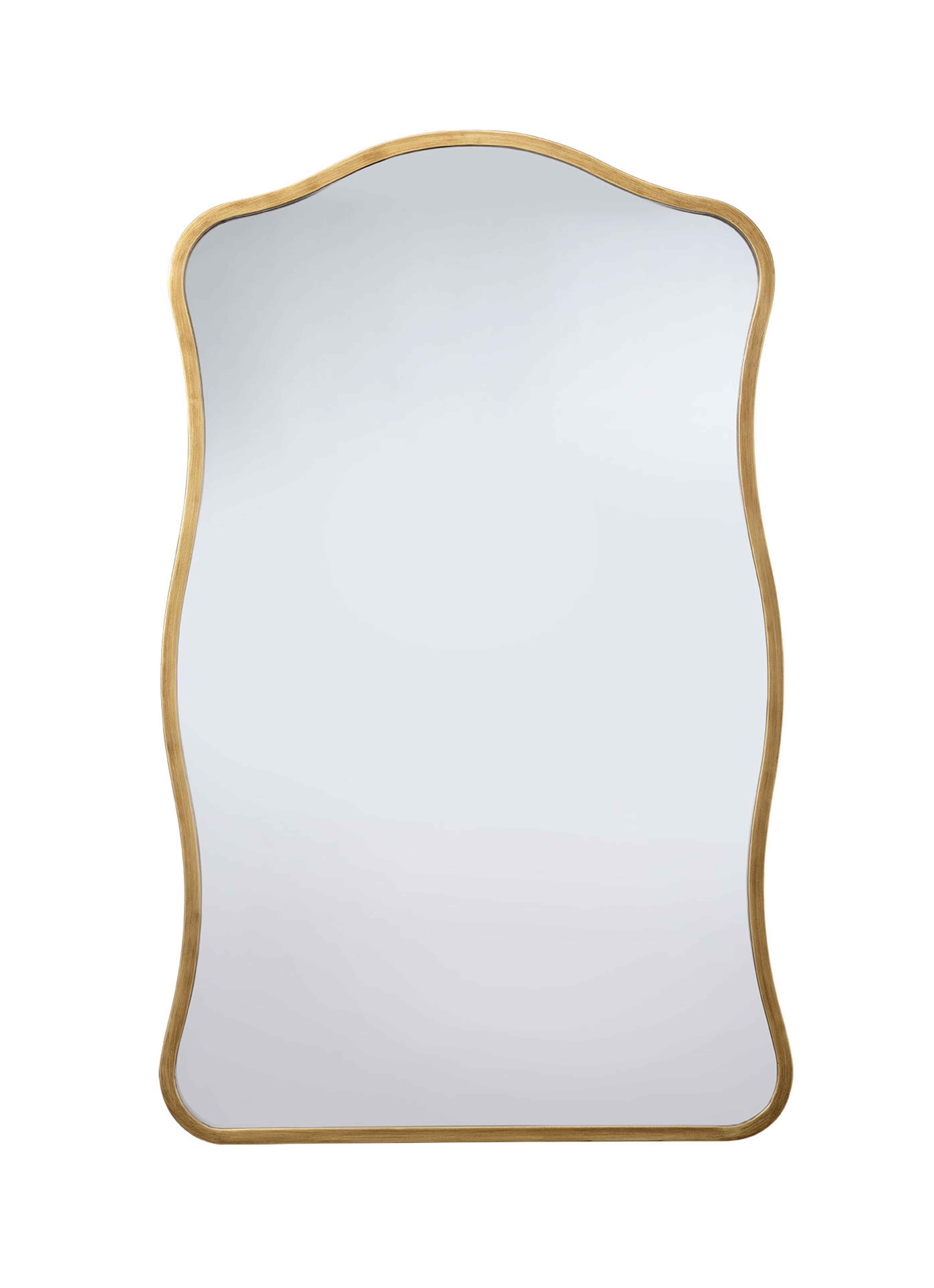 Ivy Bronx Haslingden Wavy Iron Floor Mirror, Antique Brass | Wayfair