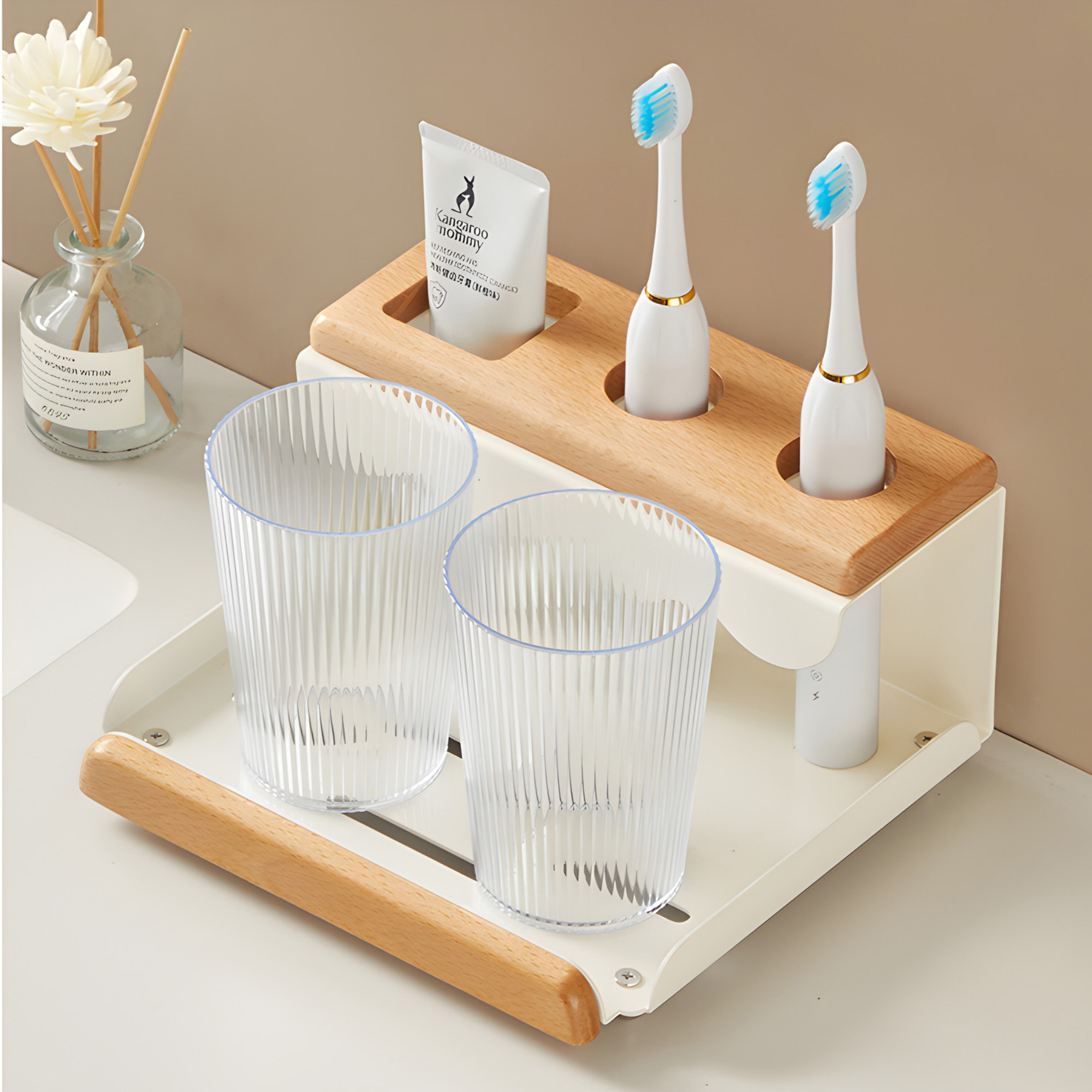 Hokku Designs Bathroom Shelf Countertop Toothbrush And Dental Appliance ...