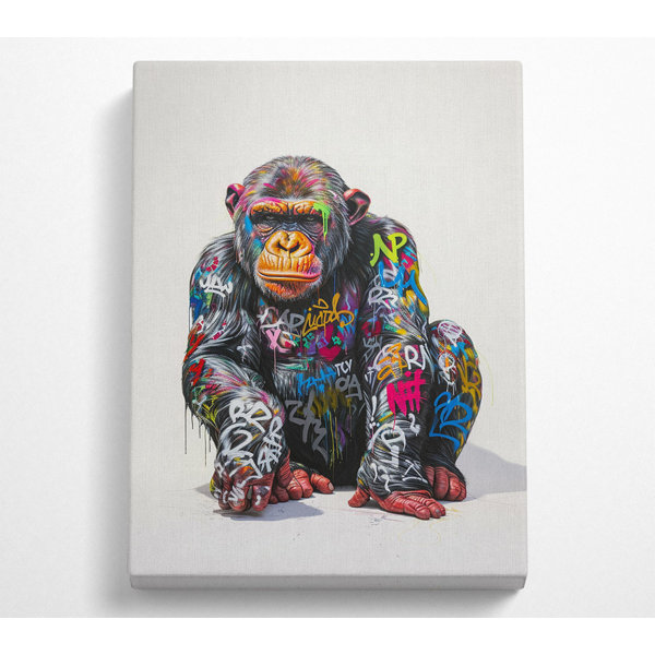 ClassicLiving Graffiti Chimp - No Frame Print on Canvas | Wayfair.co.uk
