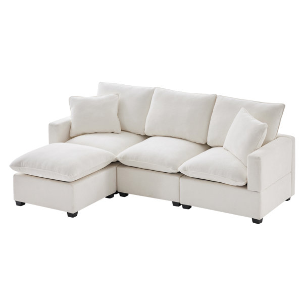 Ebern Designs Altier 86'' Modern 4-Seat Chenille Upholstery Sectional ...