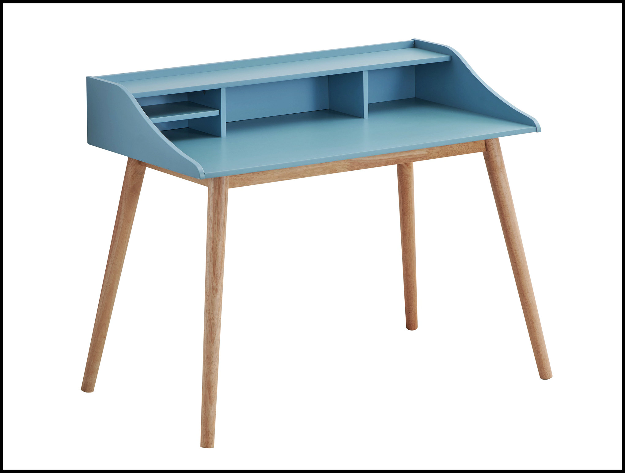 George Oliver Canudo Mid-Century Modern Wood Writing Desk with Hutch ...