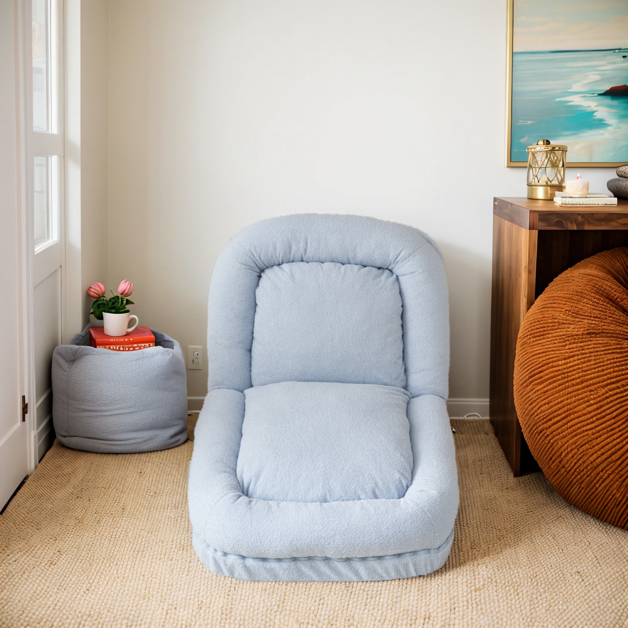 Trule 63"W Foldable Adult Bean Bag Sofa Bean Bag Bed With Adjustable ...