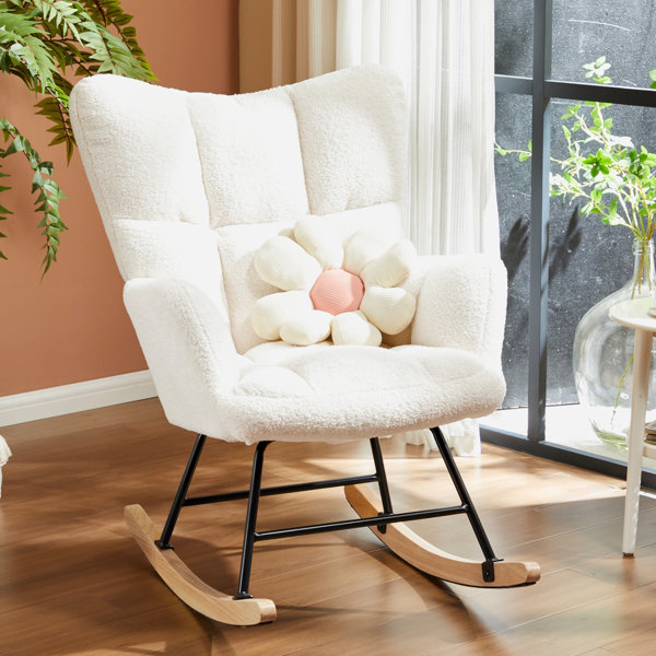 George Oliver Teddy Fabric Rocking Chair | Wayfair