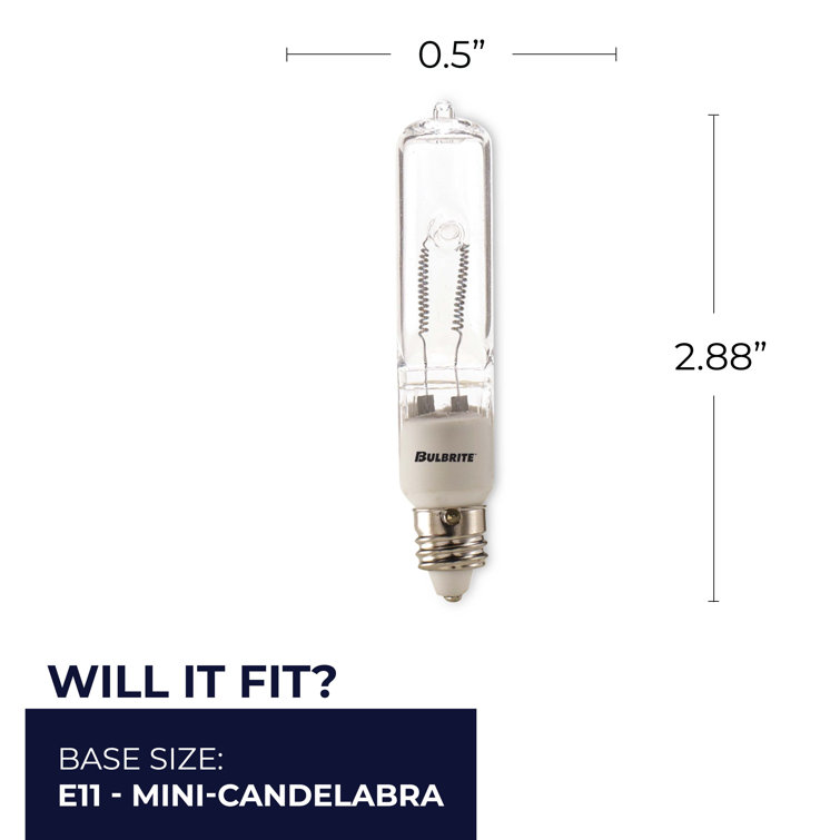Bulbrite Industries 250 Watt T4 E11/Mini Candelabra Dimmable 2900K ...
