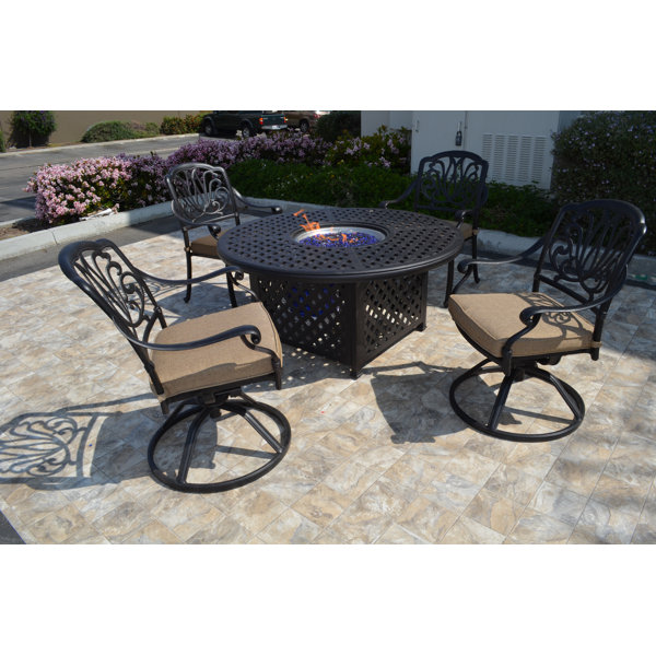 Lark Manor Allene 5 Piece Conversation Set with Cushions | Wayfair