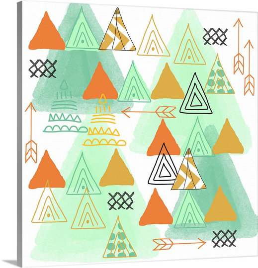 Great Big Canvas Tee Pee Pattern by Linda Woods Print - Wayfair Canada