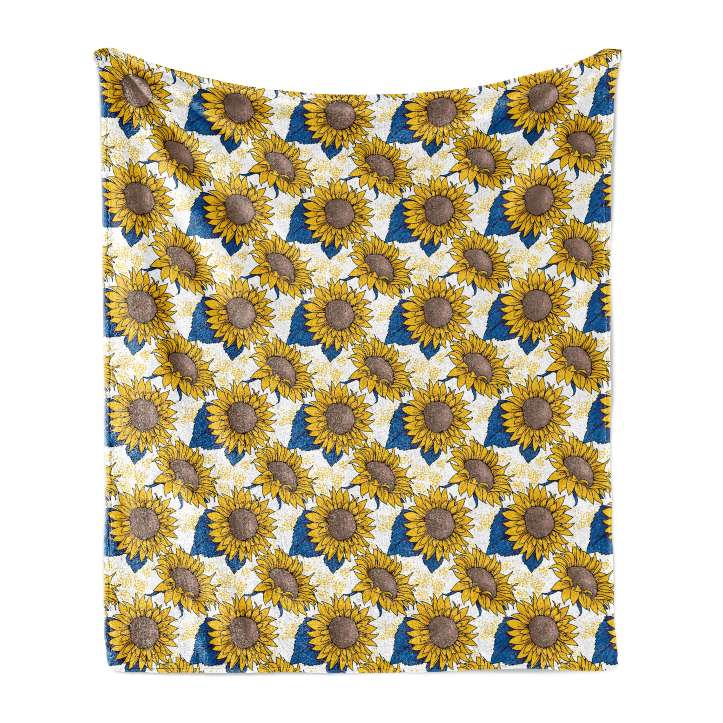 Ambesonne Sunflower Fleece Throw Blanket Graphic Harvest Yield Earth ...