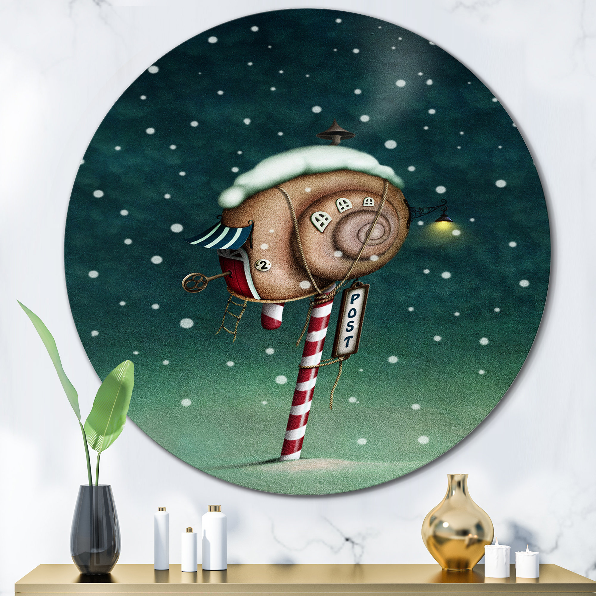 The Holiday Aisle® Christmas Snail Mail Box - Unframed Print on Metal ...
