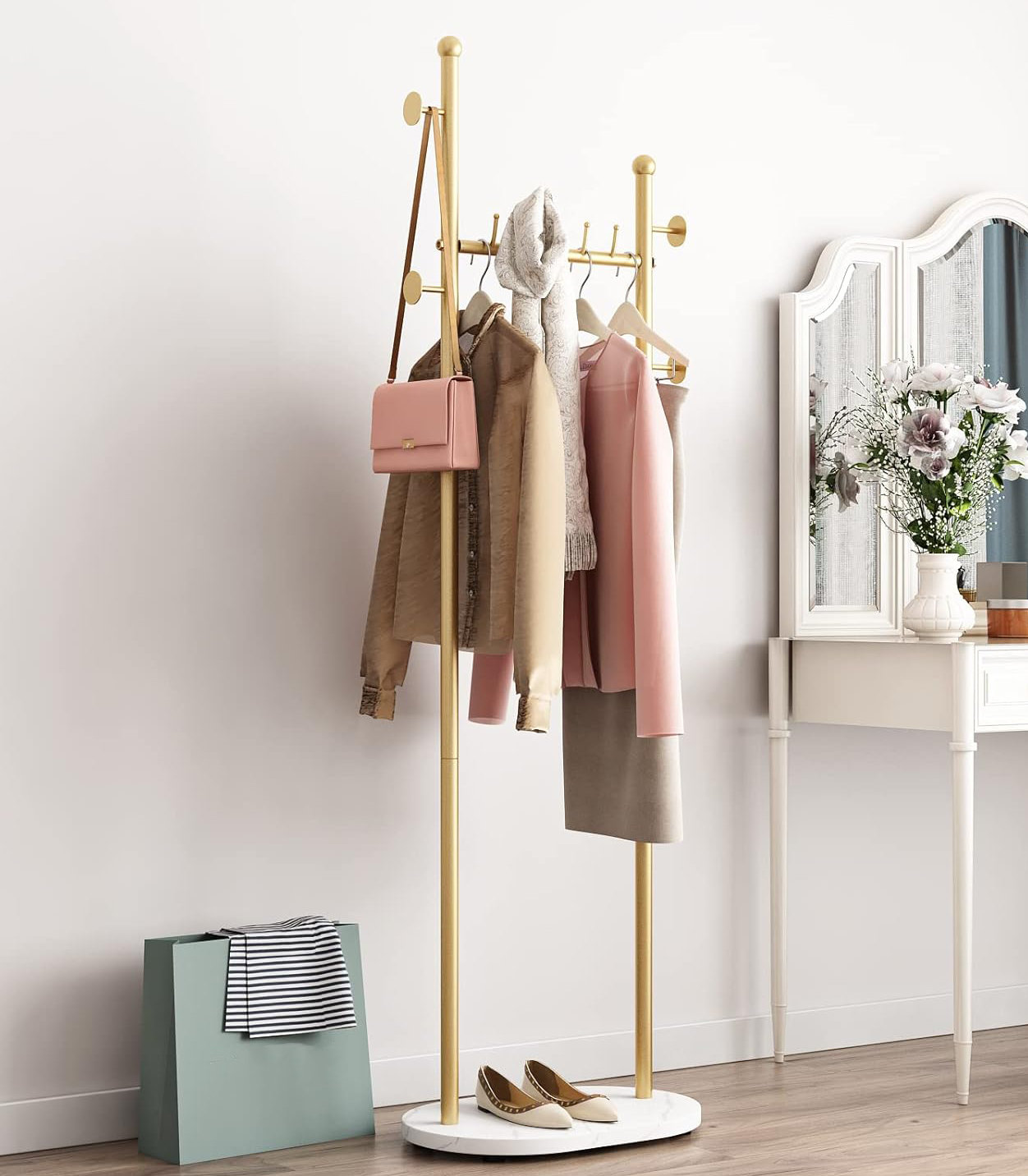 Absuta Modern Coat Rack Freestanding, Hat Tree Coat Rack Standing ...
