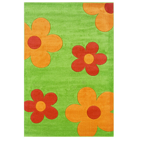 Threadbind Floral Flatweave Green/Orange Area Rug & Reviews | Wayfair