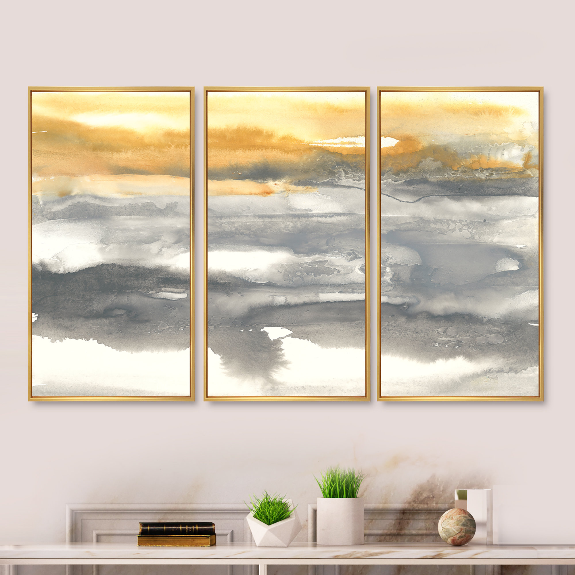 Design Art Gold Glamour Direction II - Modern & Contemporary Framed ...
