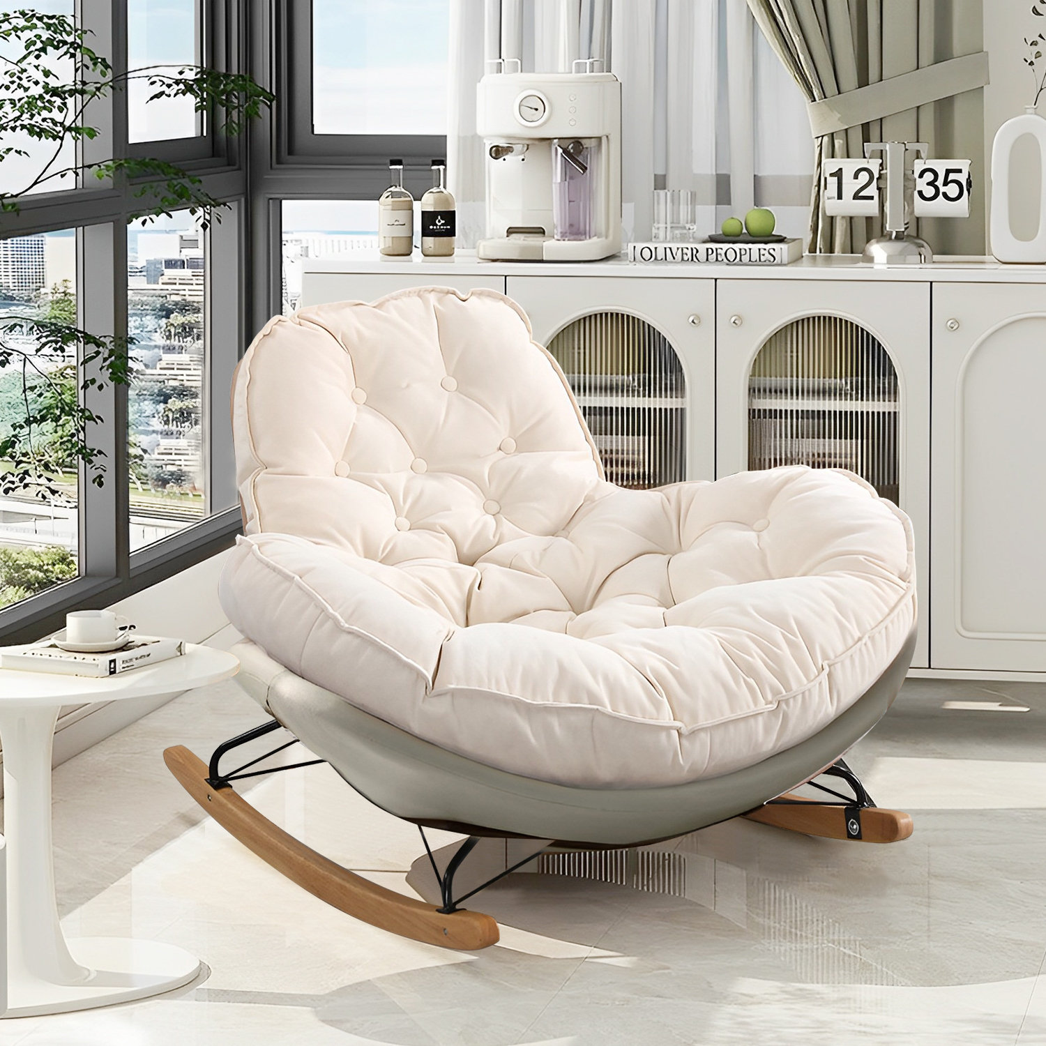 Everly Quinn Alvesta Upholstered Rocking Chair | Wayfair