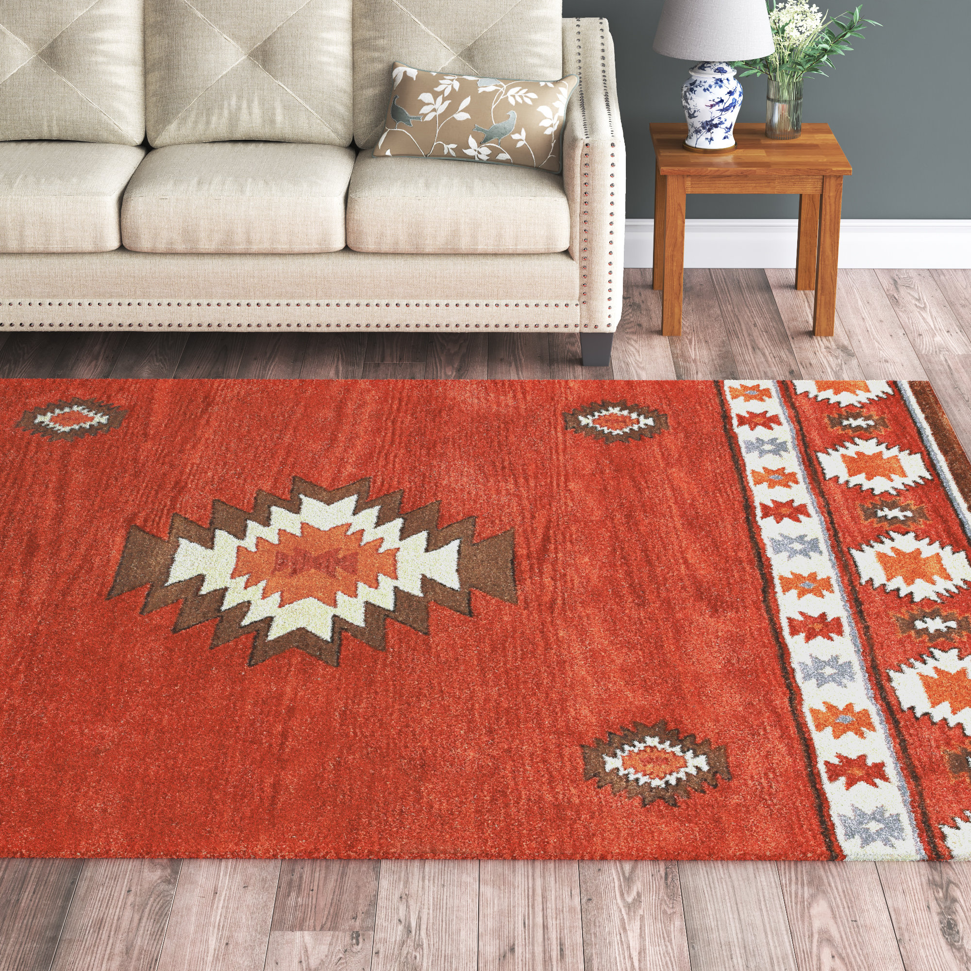 Loon Peak® Ilgonis Southwestern Handmade Tufted Wool Wine Area Rug ...