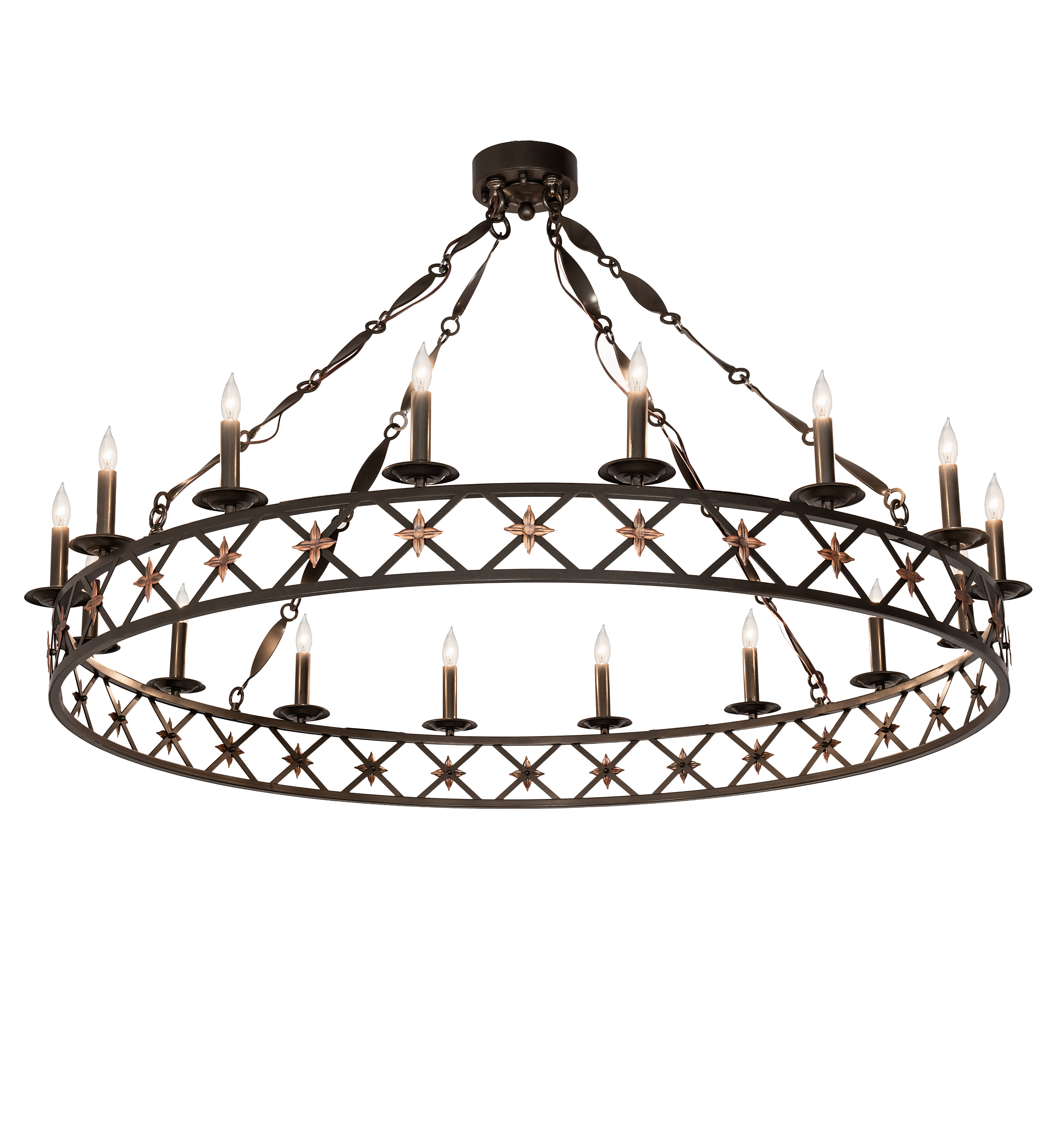 Meyda Lighting Kingsbridge 16 - Light Candle Style Wagon Wheel ...