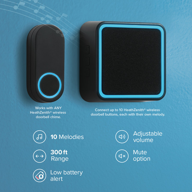 Symple Stuff Heath Zenith Black Plastic Wireless Battery-Operated ...