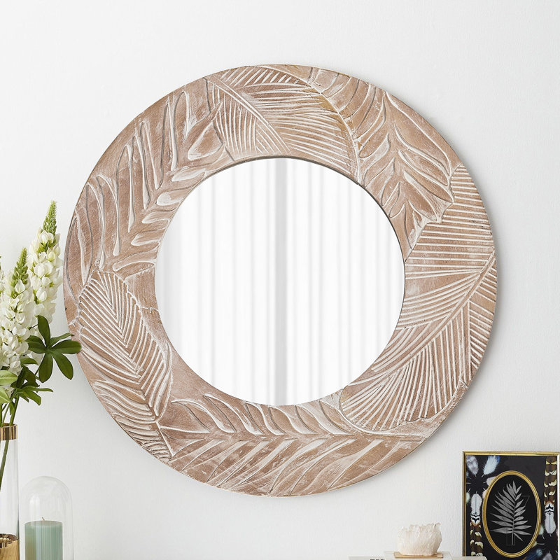 The Twillery Co.® Manningtree Round Wood Wall Mirror & Reviews | Wayfair