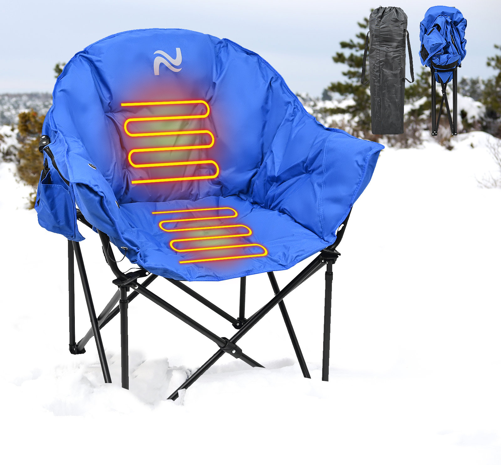 ShangQuan WuLiu Heated Camping Chair,Patio Lounge Chairs with 3 Heat ...