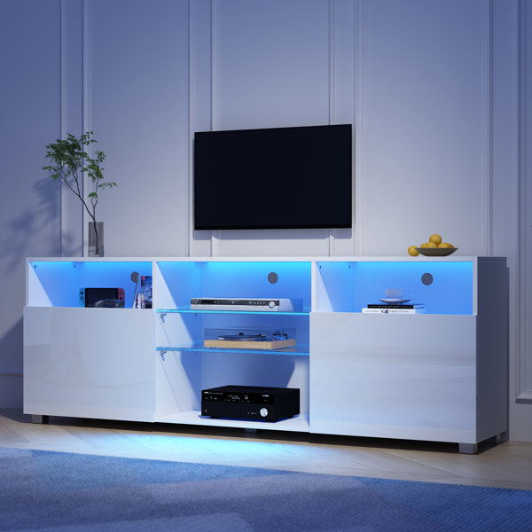 Orren Ellis LED TV Stand, Modern TV Stand With LED Lights And High ...