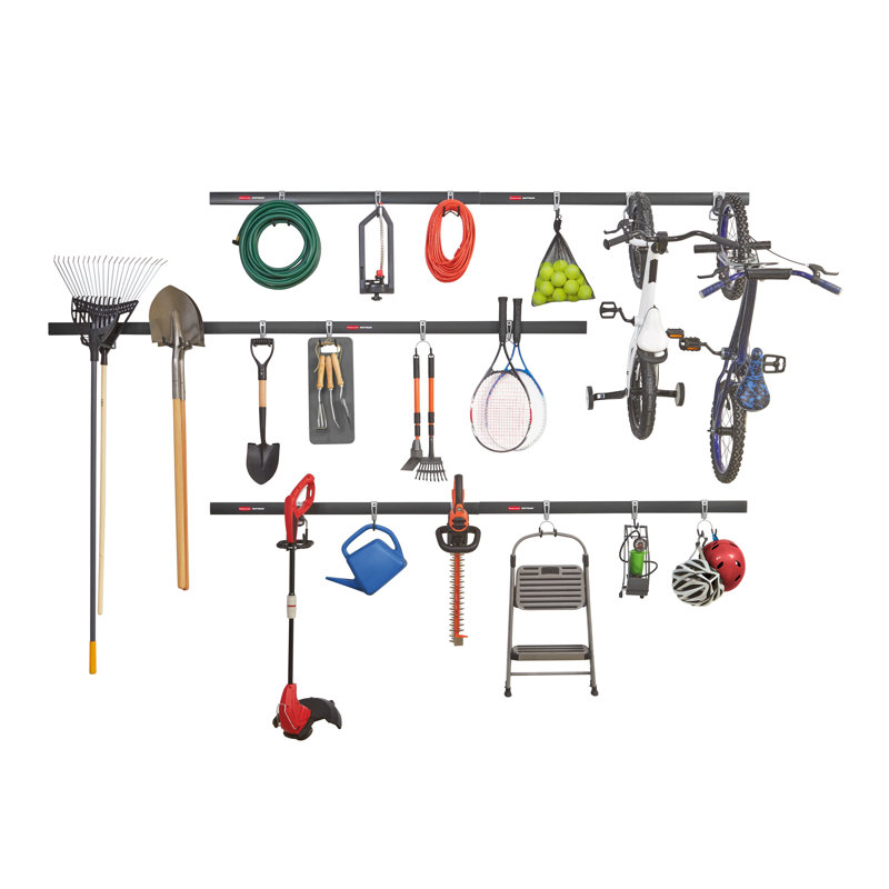 Rubbermaid Garage FastTrack Rail 24-Piece XL Kit, Black/Grey & Reviews ...