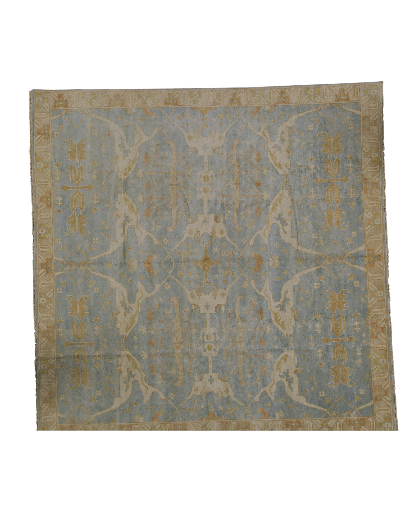 Bokara Rug Co., Inc. Hand-Knotted High-Quality Light Blue and Cream ...