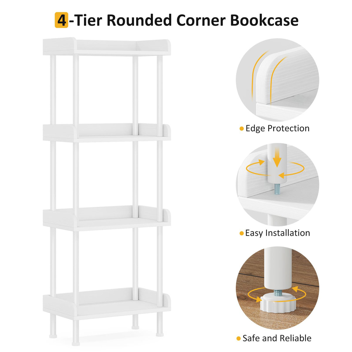 17 Stories 4 layers wooden bookcase industrial bookshelf | Wayfair