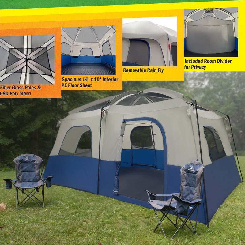 Wakeman Outdoors Camping Tent - Large Outdoor Tent with Room Divider ...
