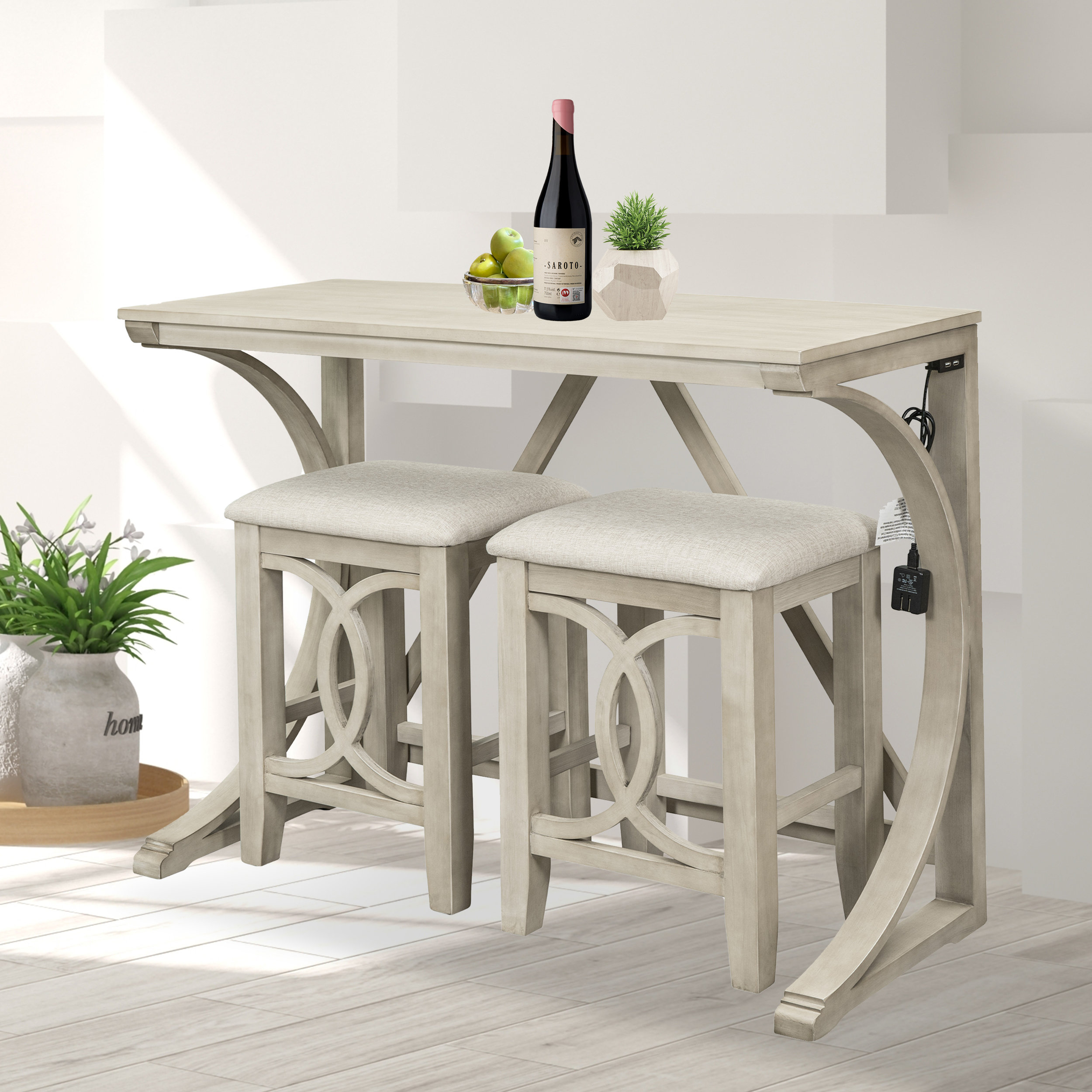 Red Barrel Studio Edik 2 - Person Counter Height Breakfast Nook Dining ...