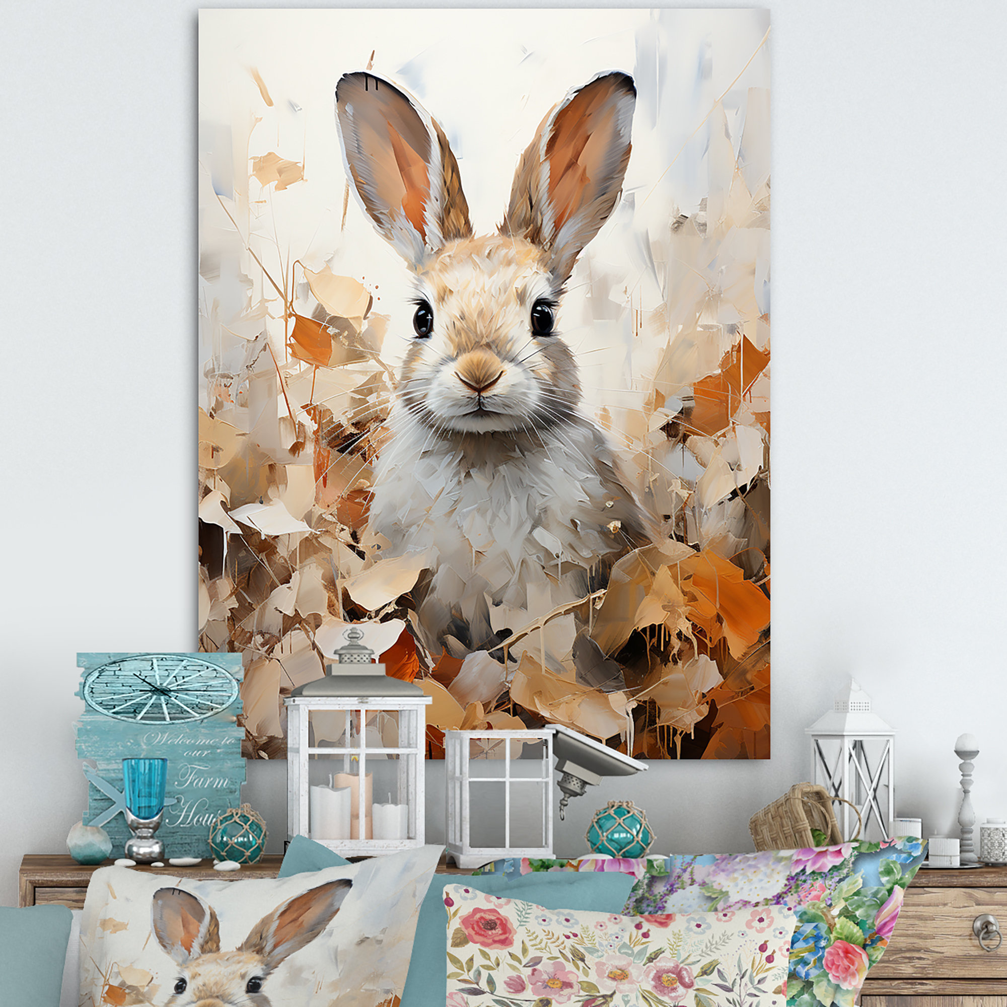 August Grove® Bunnys Curious Foliage Charm On Canvas Print | Wayfair