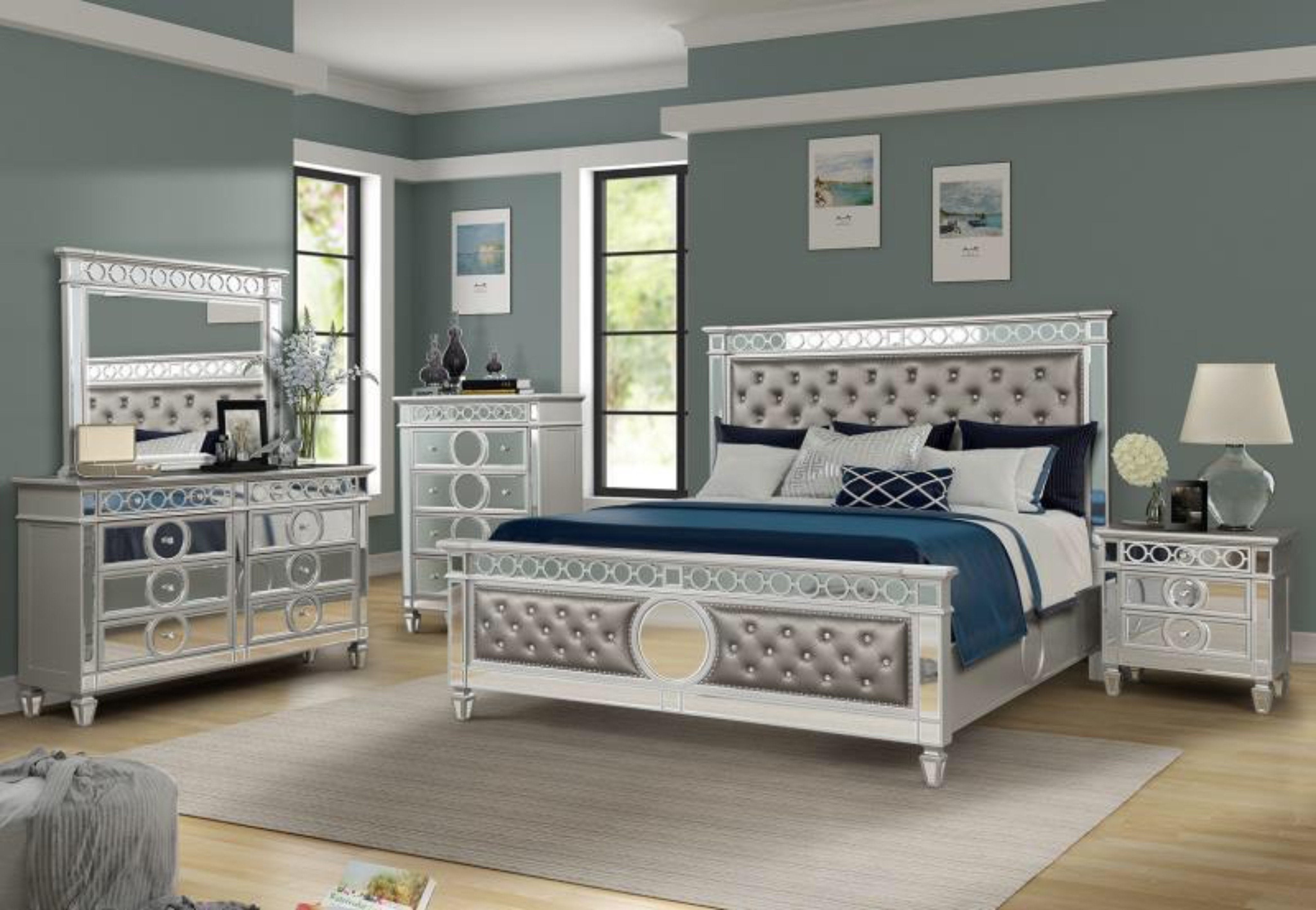 Rosdorf Park Symphony 5 Piece Bedroom Set, Silver - Wayfair Canada